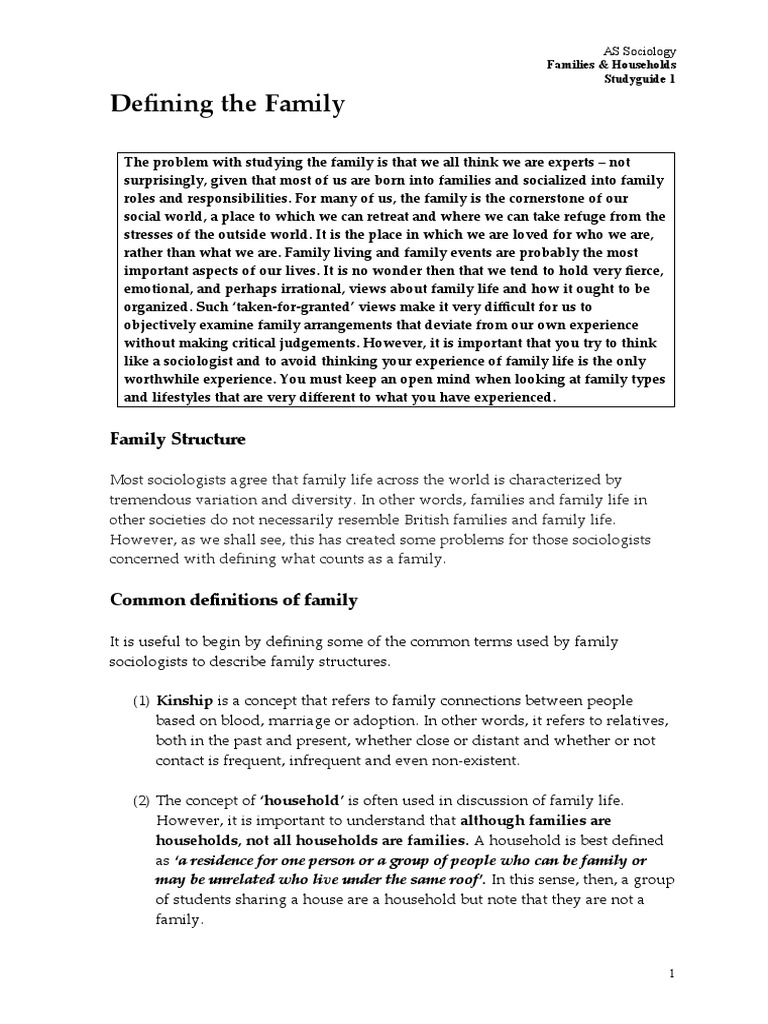 Families & Households Study Guide | PDF | Family | Sociology