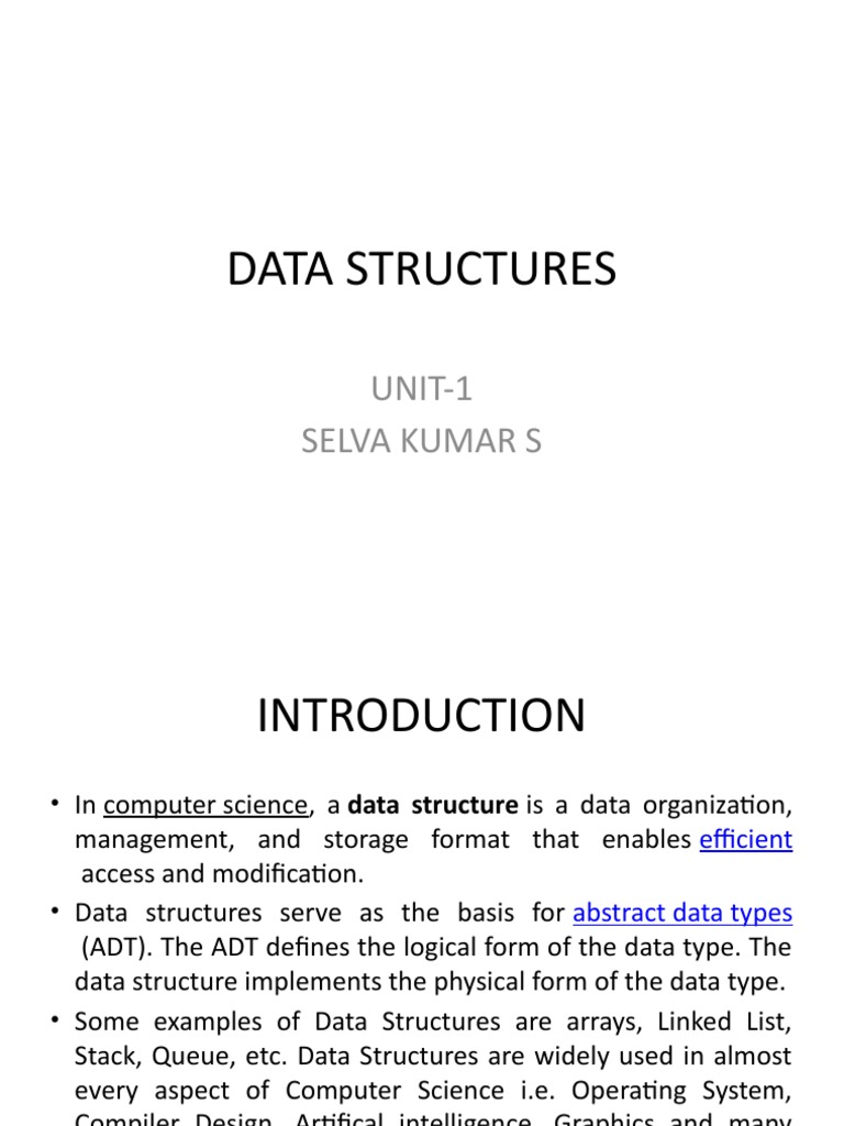 Unit 1 | PDF | Data Structure | Array Data Structure