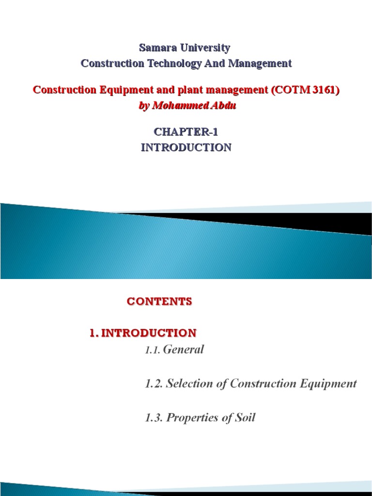 Chapter 1 | PDF | Heavy Equipment | Soil Chapter 1 | PDF | Heavy Equipment | Soil