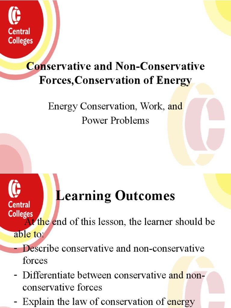 Conservative and Non Conservative Forces, Conservation of Energy | PDF ...