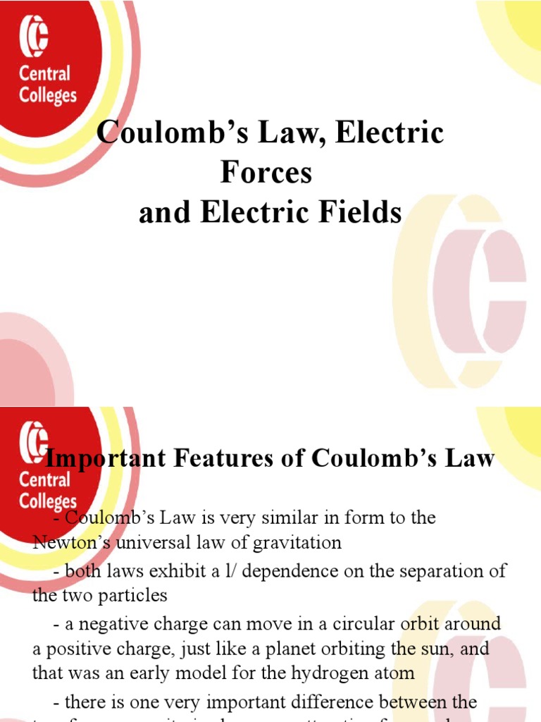Coulomb Law-Electric Forces and Electric Fields | PDF | Ion | Electric ...