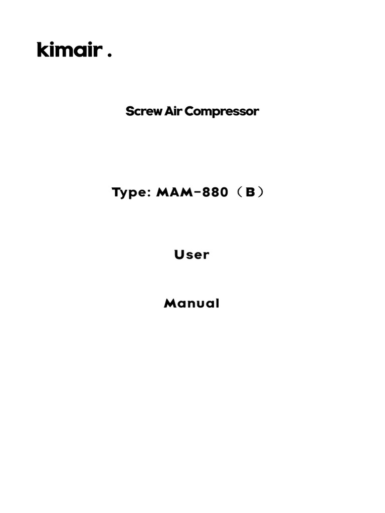 Kimair MAM880 User Manual en V.1v | PDF | Menu (Computing) | Electric Motor