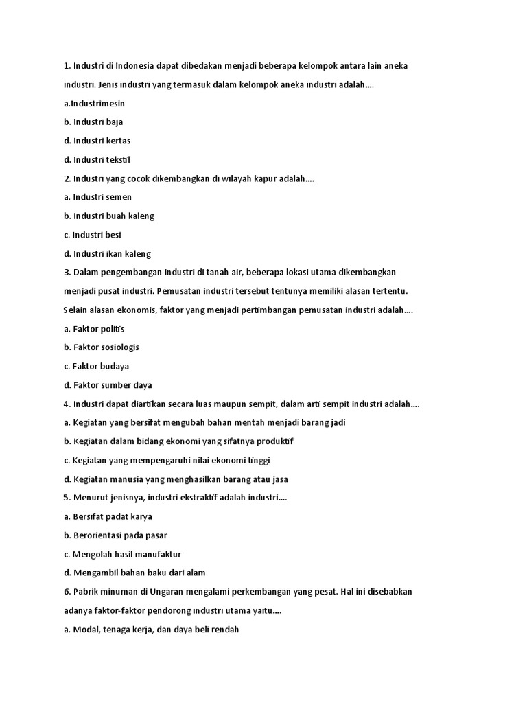 Soal Kemenperin | PDF