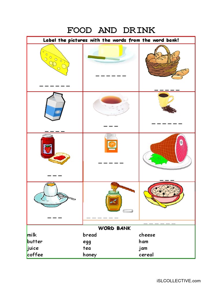 Food and Drink Exercise 2 | PDF