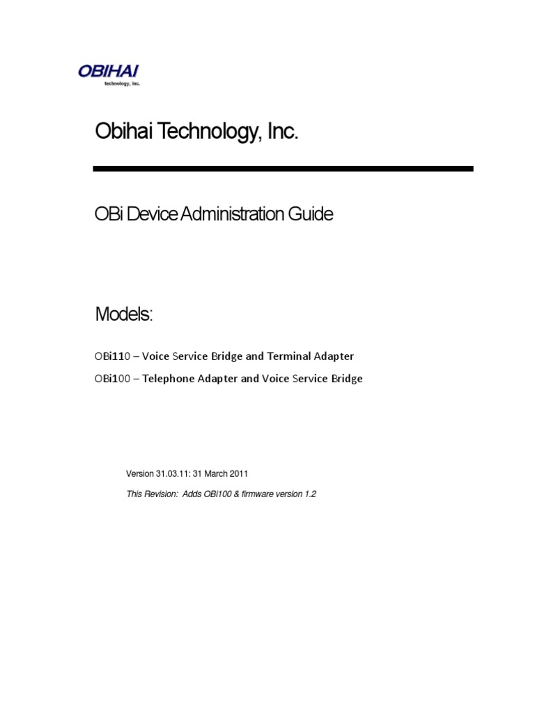 Obi Device Admin Guide | PDF