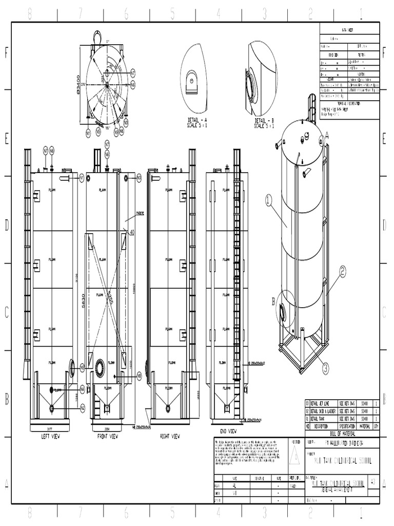 DWG GA-FGE-2022-Mud Tank Cylindrical 500BBL | PDF
