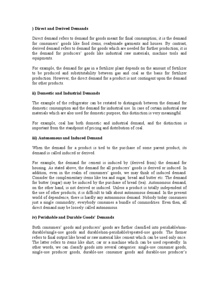 Types of Demand | PDF | Demand | Commodity