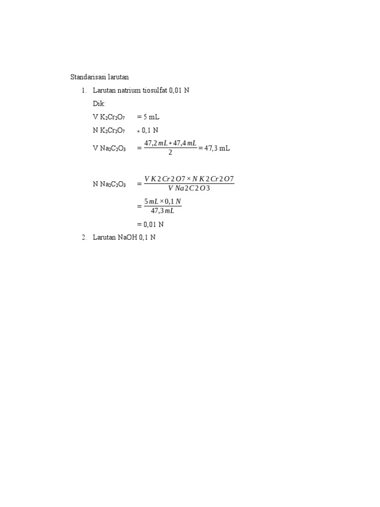 Standarisasi Larutan | PDF