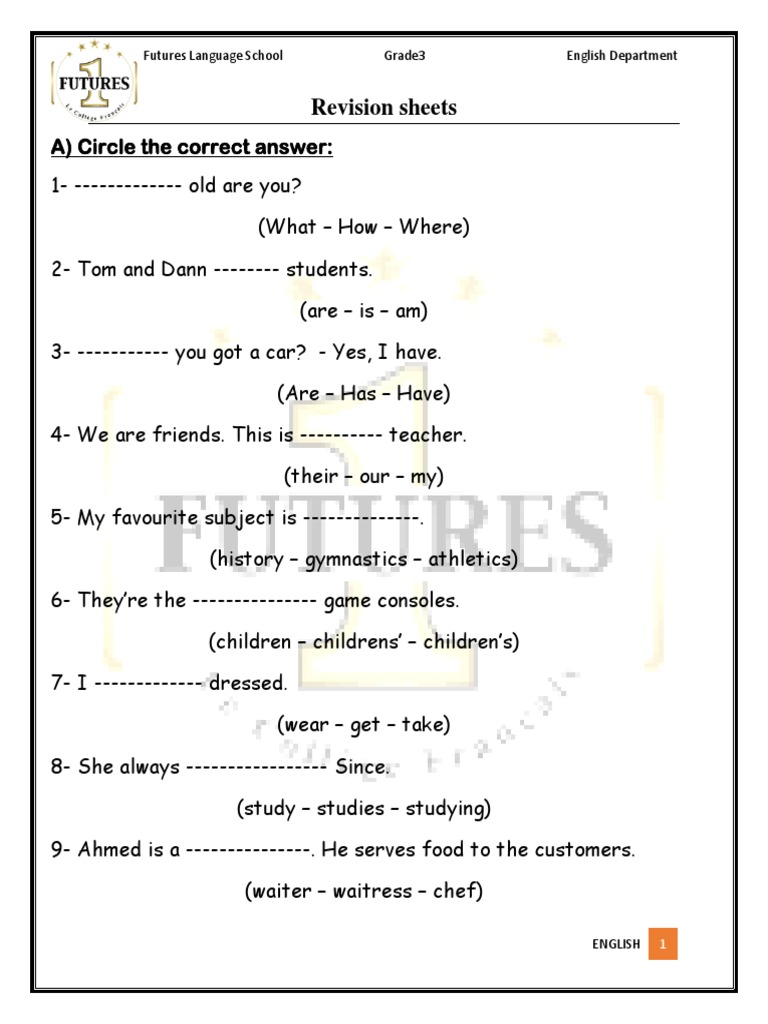 Revision Sheets G3 | Download Free PDF | Linguistic Morphology ...