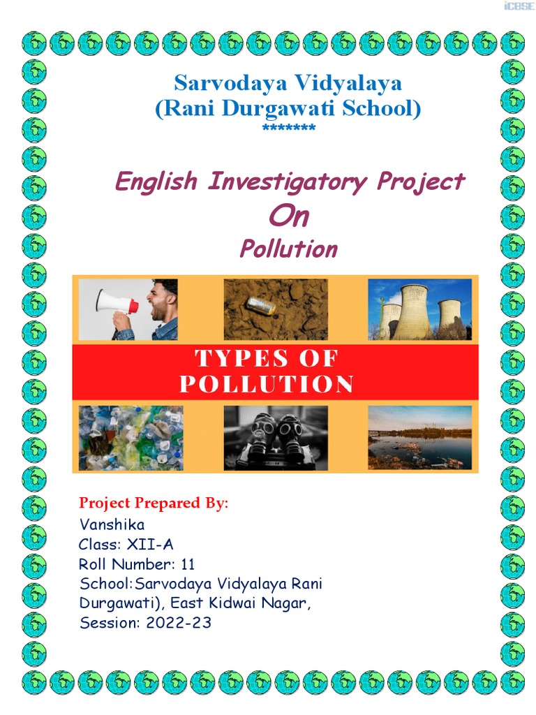 Project On Pollution | PDF | Soil | Atmosphere Of Earth