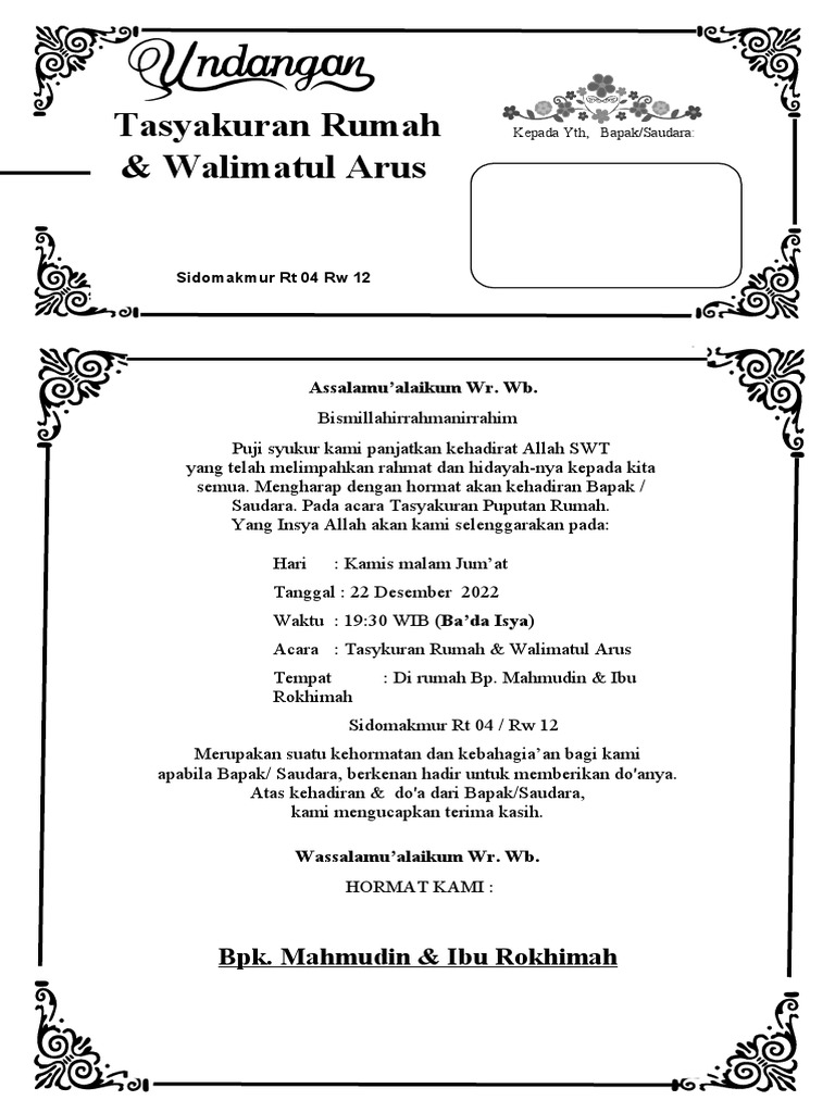 Undangan Puputan | PDF