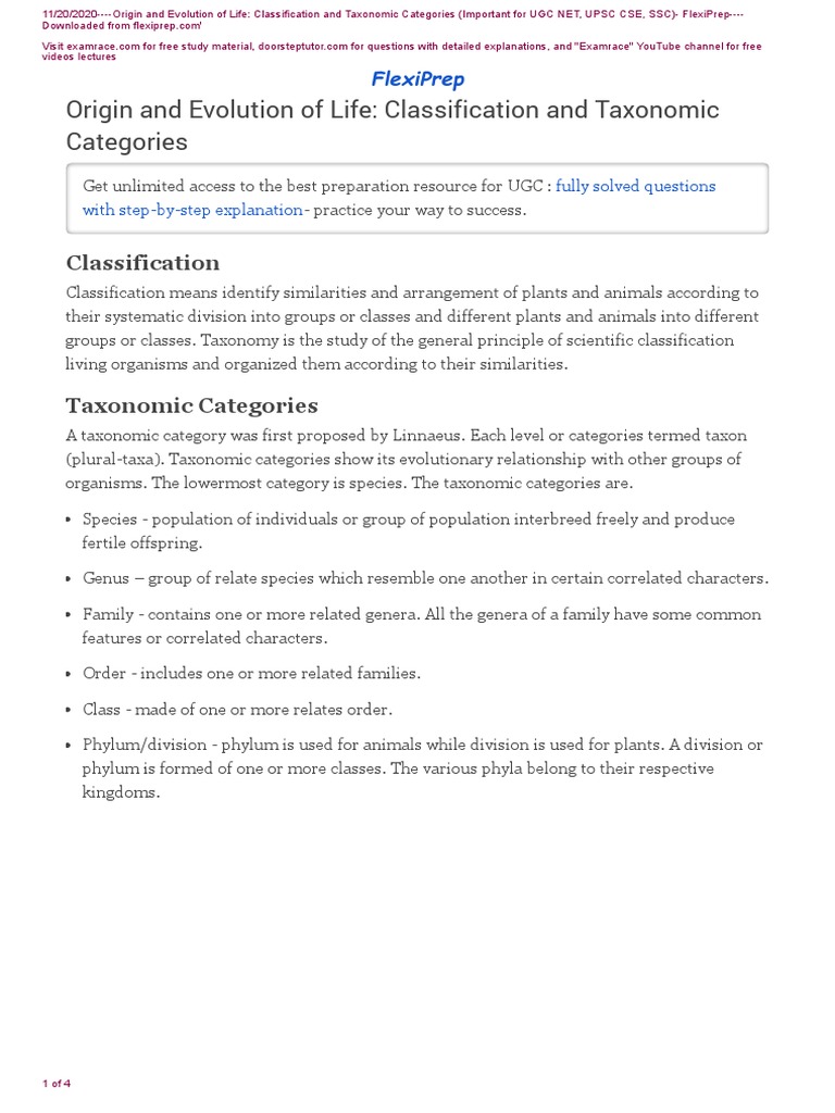 NIOS Biology CH 1 Origin and Evolution of Life Part 6 | PDF | Cell ...