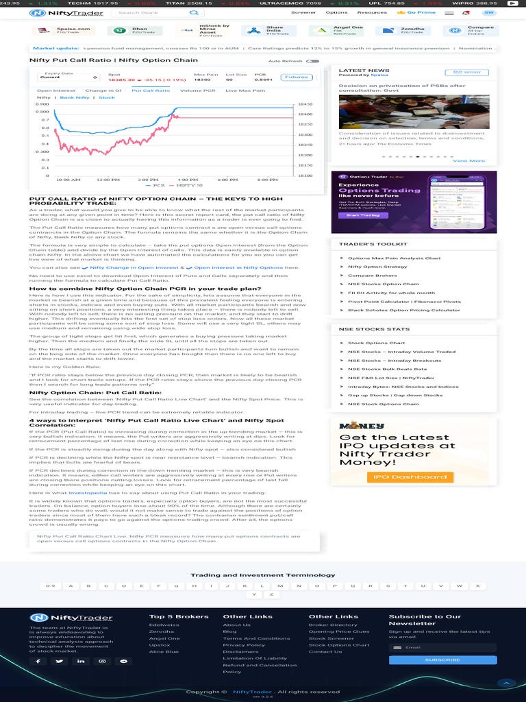 Nifty Put Call Ratio Nifty Option Chain Nifty | PDF | Option (Finance ...