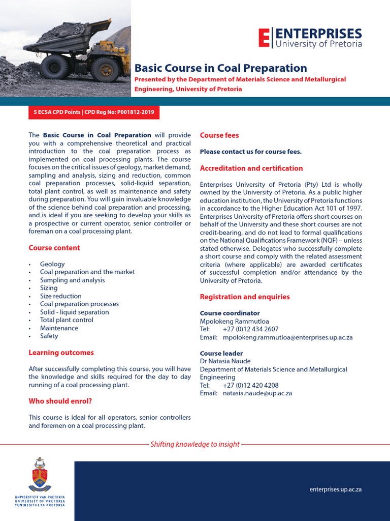 Basic Course In Coal Preparation Download Free Pdf Professional