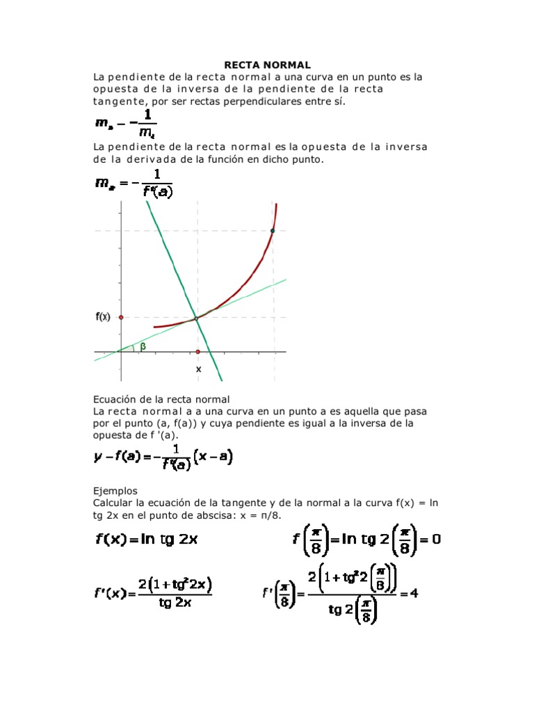 Ecuación de la Recta Normal a una Curva | PDF | Métodos y materiales de ...