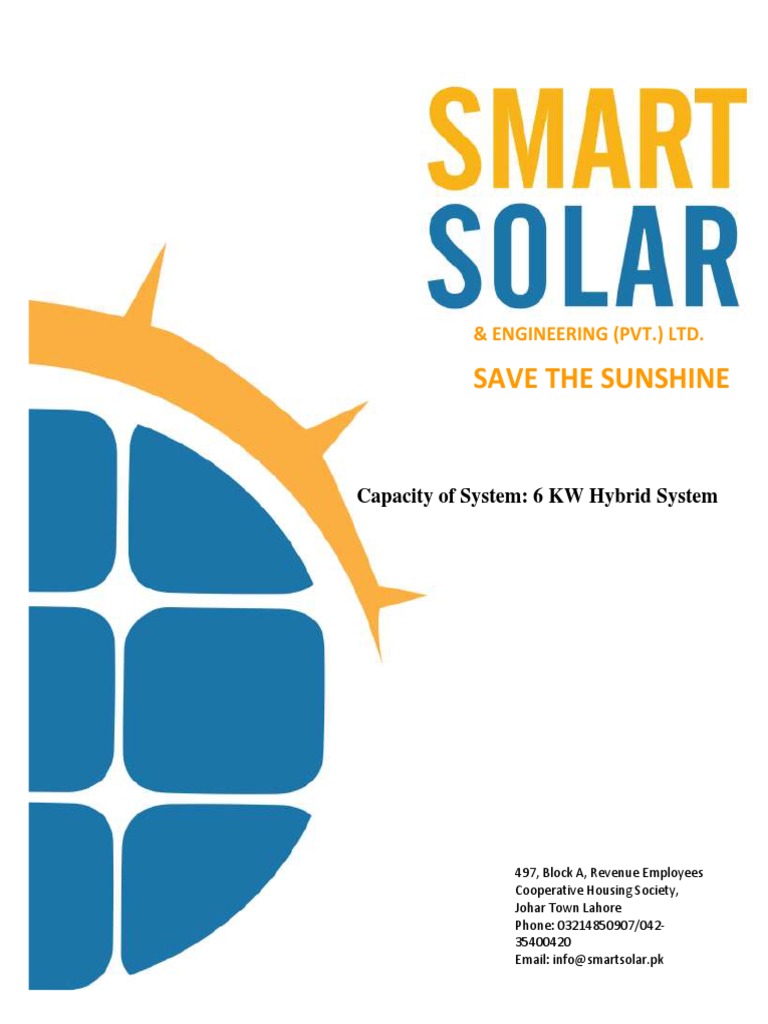 6KW Hybrid Solar System With 6kw Elego-Orion Smart Solar | PDF ...