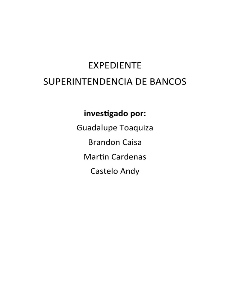 EXPEDIENTE - Superintendencia de Bancos | PDF | Bancos | Economias