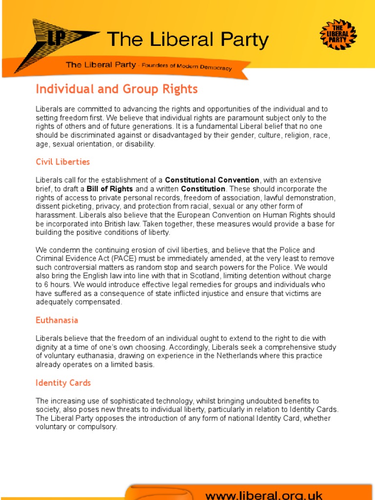 Individual and Group Rights | PDF | Civil Liberties | Disability