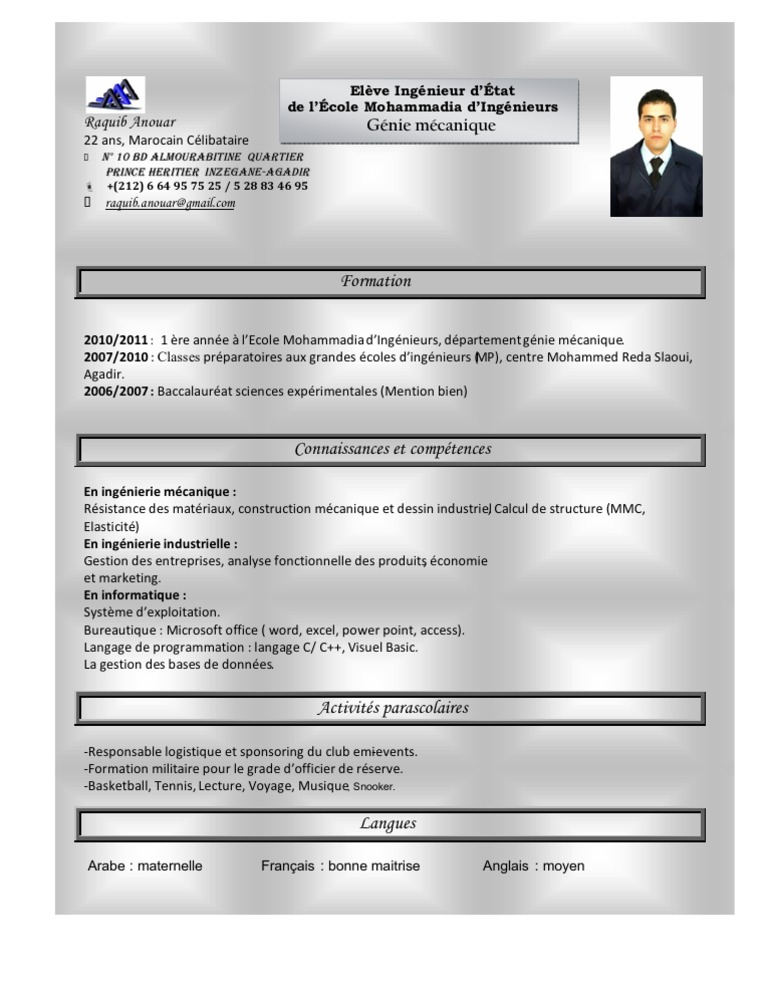 Raquib Anouar (CV) | PDF