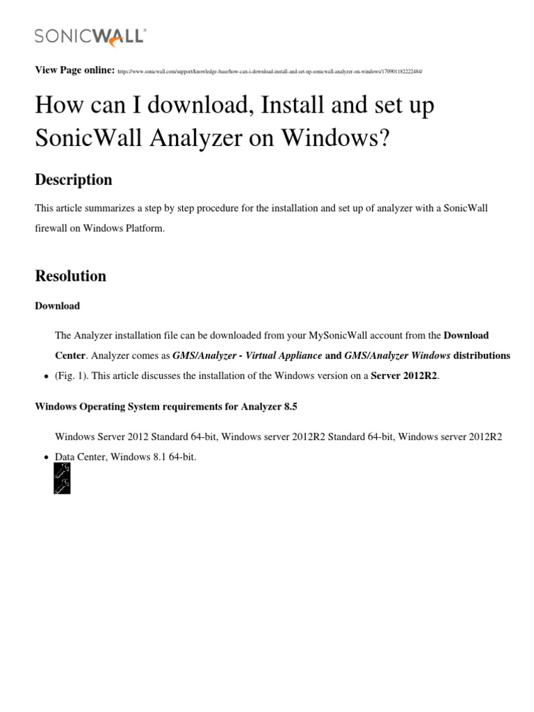 How Can I Download, Install and Set Up SonicWall Analyzer On Windows | PDF | Port (Computer ...