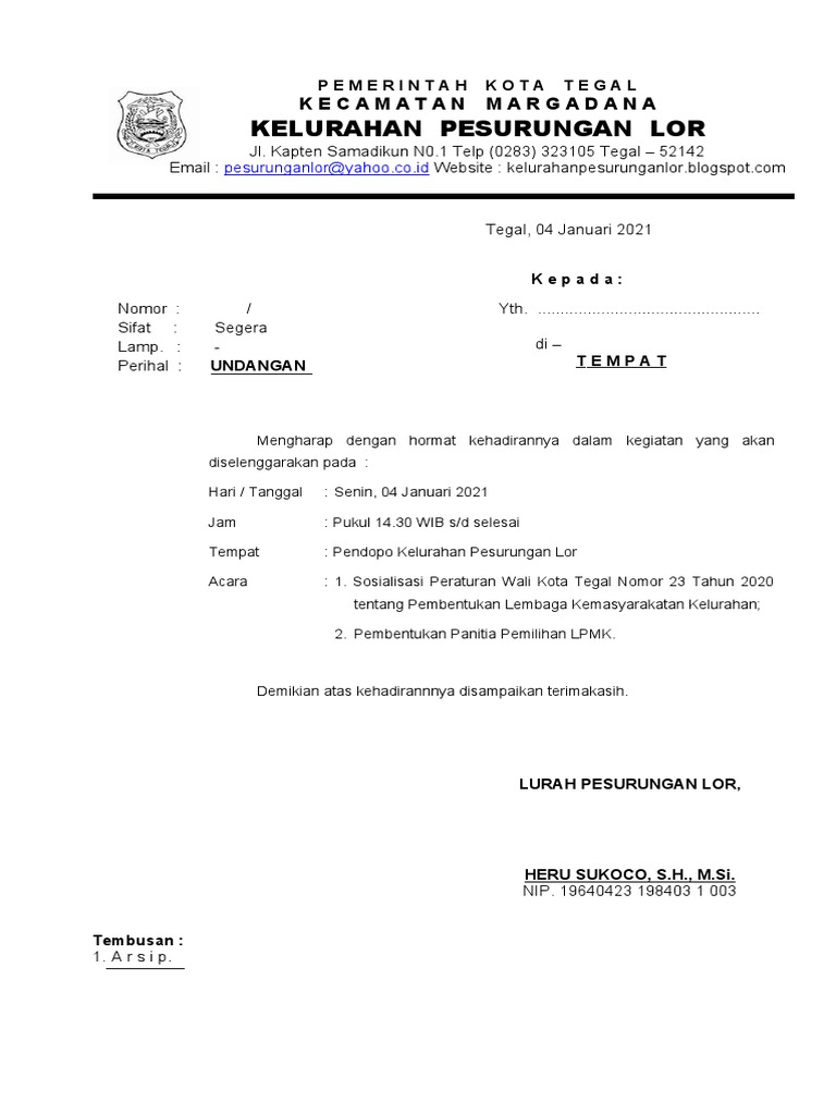 Undangan Pemilihan LPMK | PDF