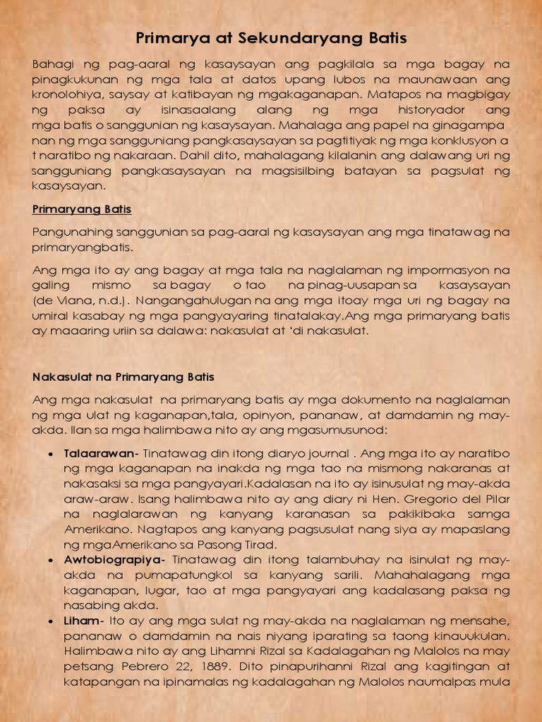 Primarya at Sekundaryang Batis. | PDF