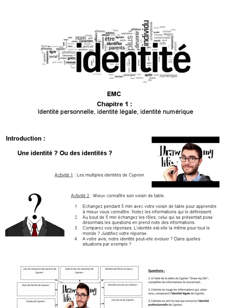 Comprendre Identités: Légale, Personnelle, Numérique | PDF