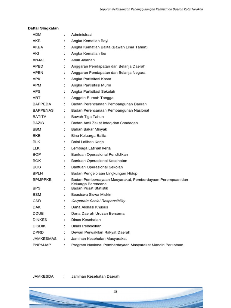 Daftar Singkatan | PDF