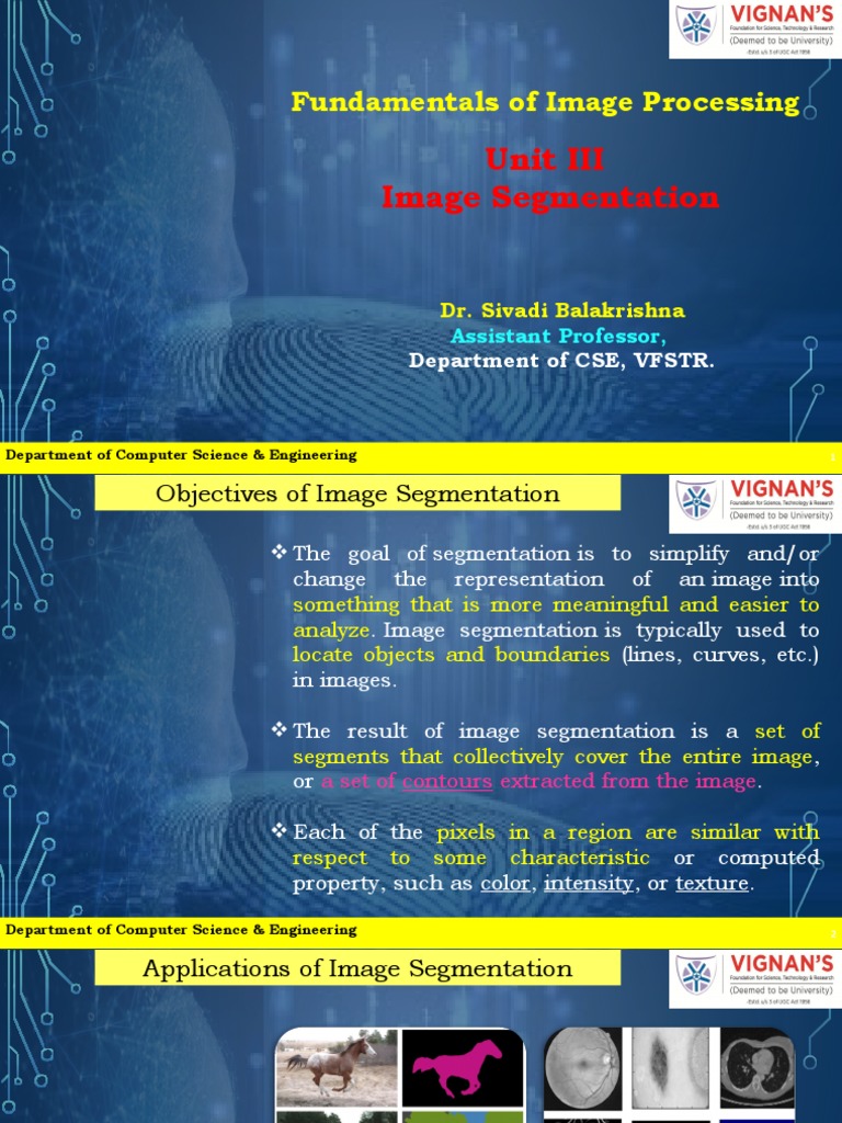 UNIT III - Image Segmentation | PDF | Image Segmentation | Mathematical Analysis