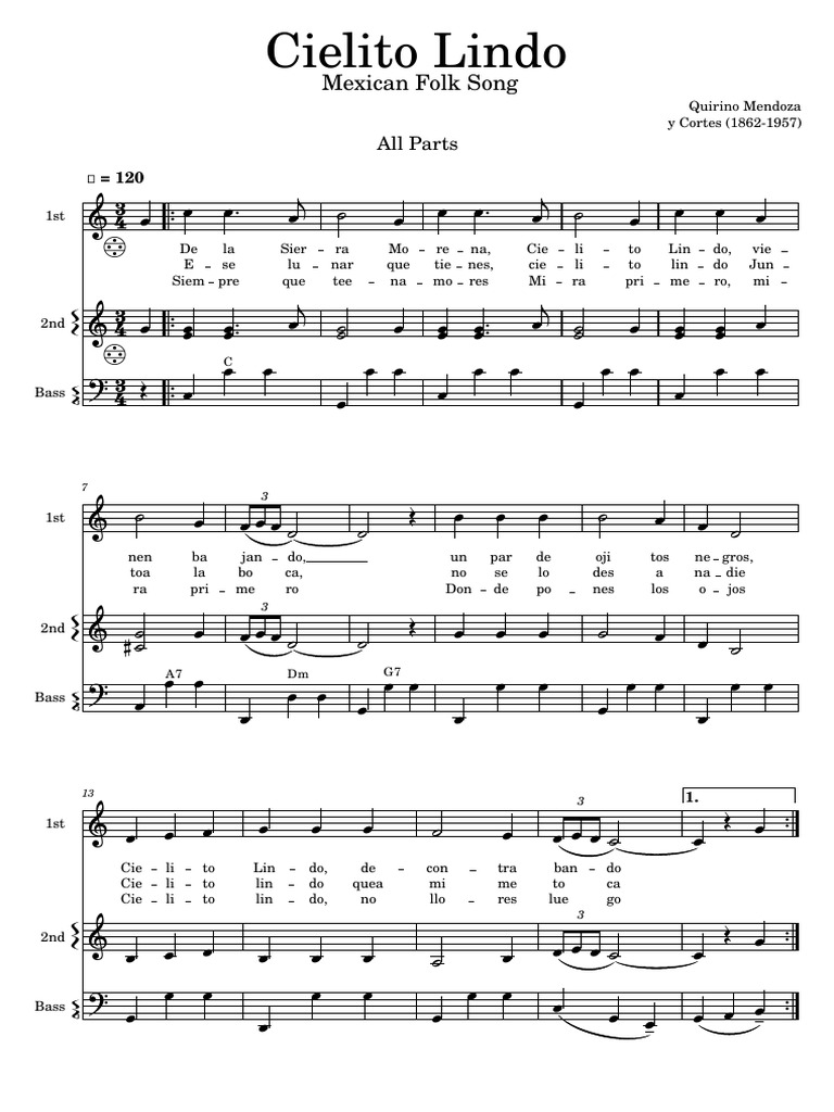 Cielito Lindo: Lyrics and Sheet Music | PDF