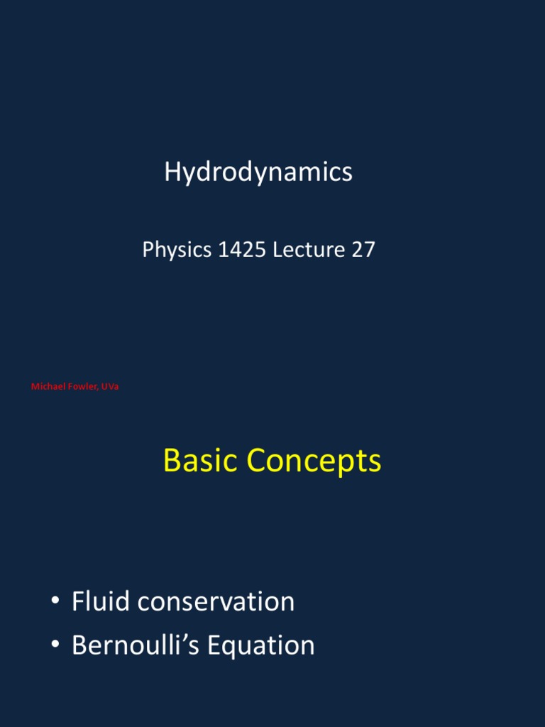 10 1425 Web Lec 27 Hydrodynamics | PDF | Fluid Dynamics | Laminar Flow
