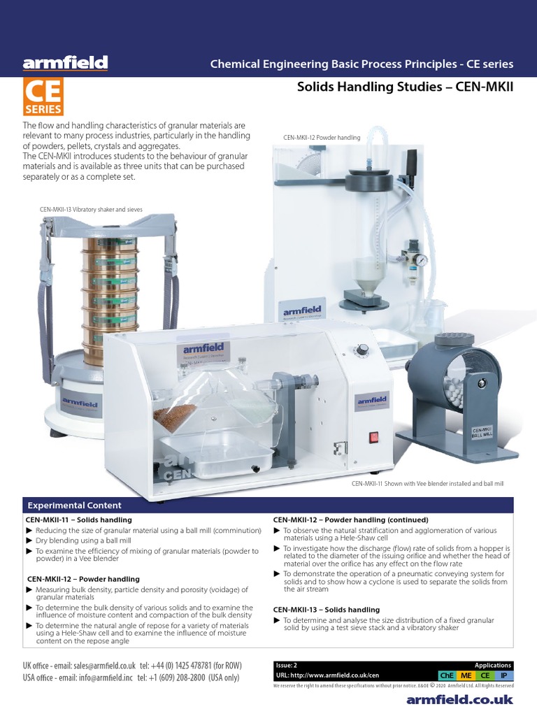 CEN - MKII - Solids Handling Studies | PDF | Mill (Grinding) | Chemical Engineering
