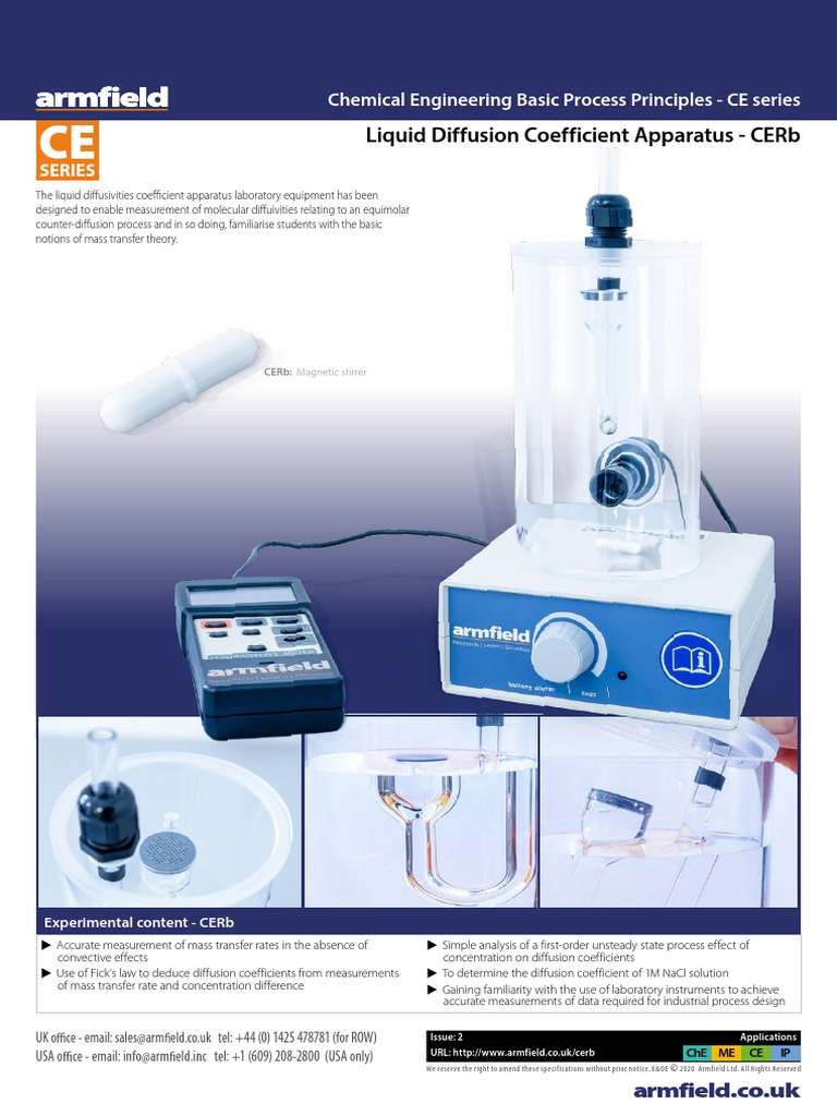 CERb_Liquid Diffusion Coefficient Apparatus | PDF | Diffusion | Chemistry