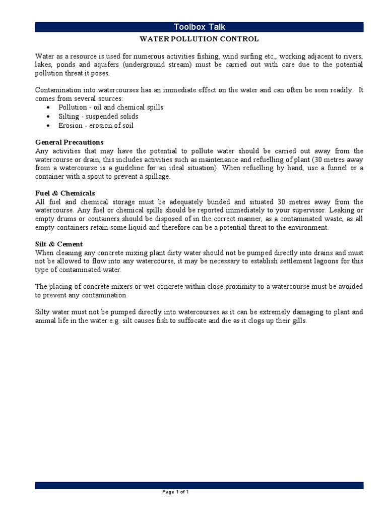 Water Pollution Control Guidelines | PDF