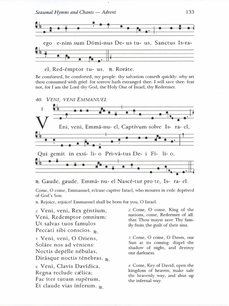 Veni, Veni Emmanuel - GREGORIANO | PDF