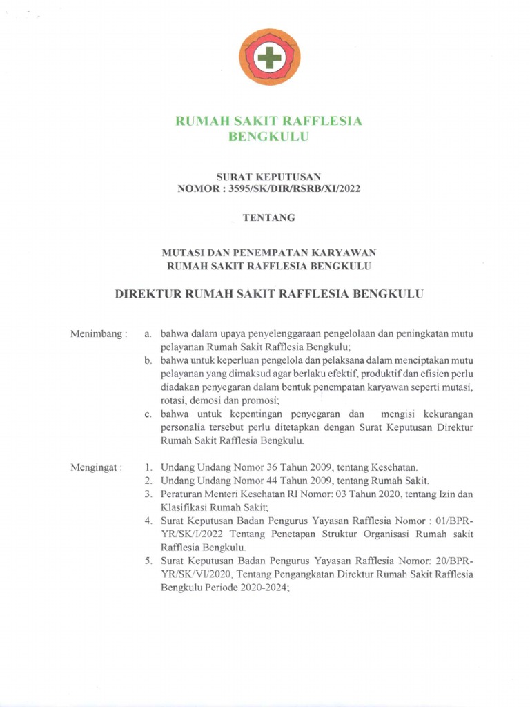 Sk. Mutasi Dan Penempatan | PDF