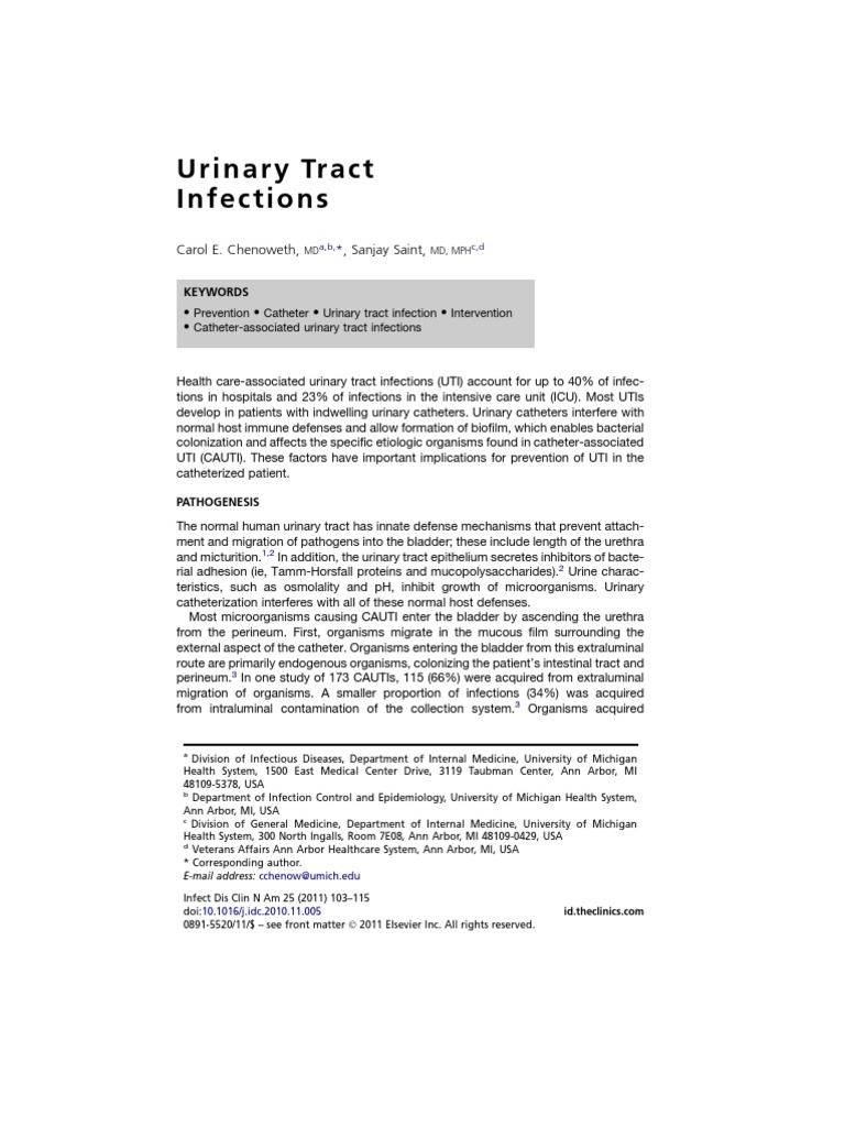 Urinary Tract Infections Pdf Urinary Tract Infection Hospital