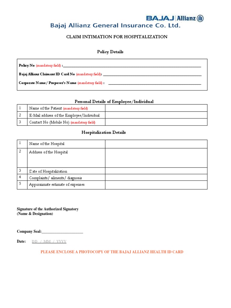 Reimbursement_claim_intimation_form | PDF