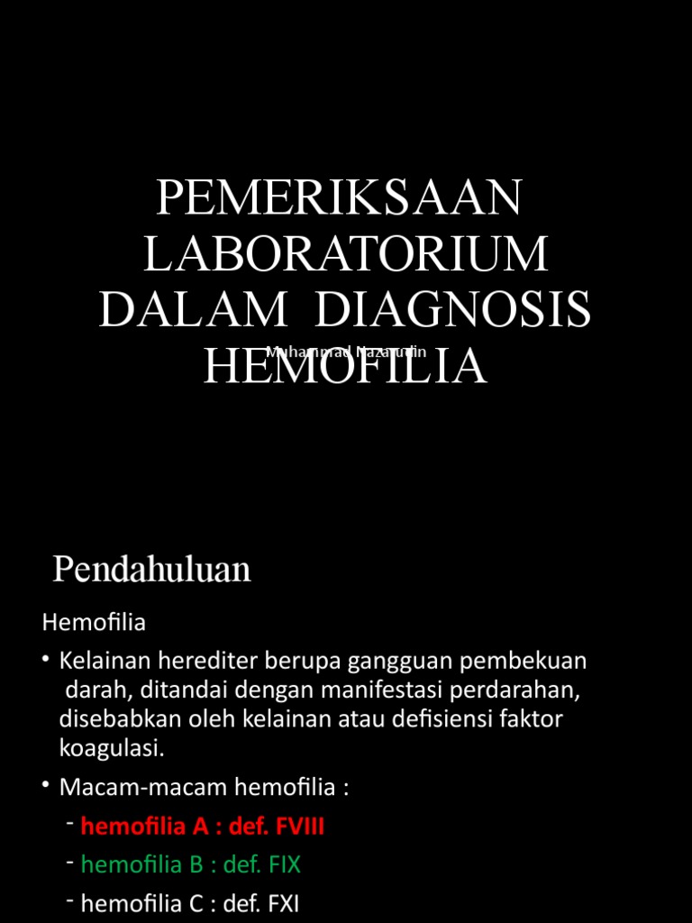 03 Pemeriksaan Lab Hemofilia | PDF
