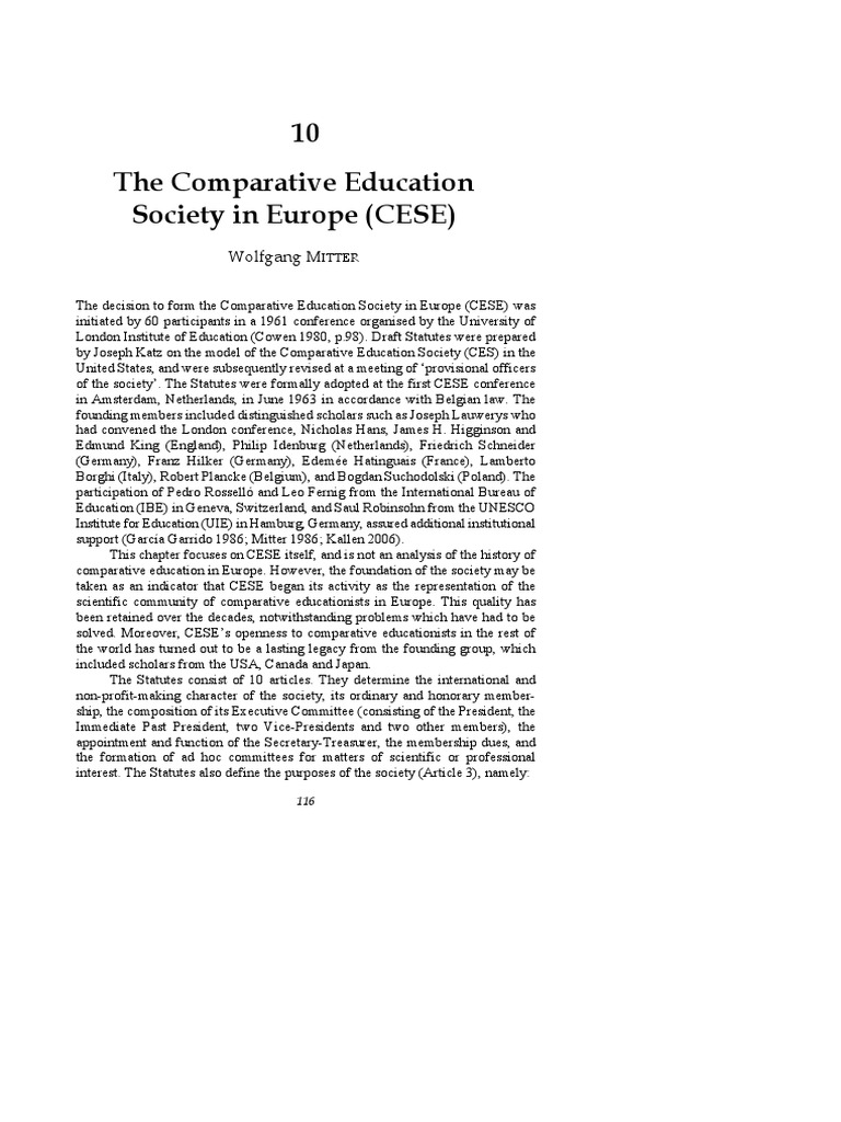 The Comparative Education Soceity in Europe CESE | PDF | European Union ...
