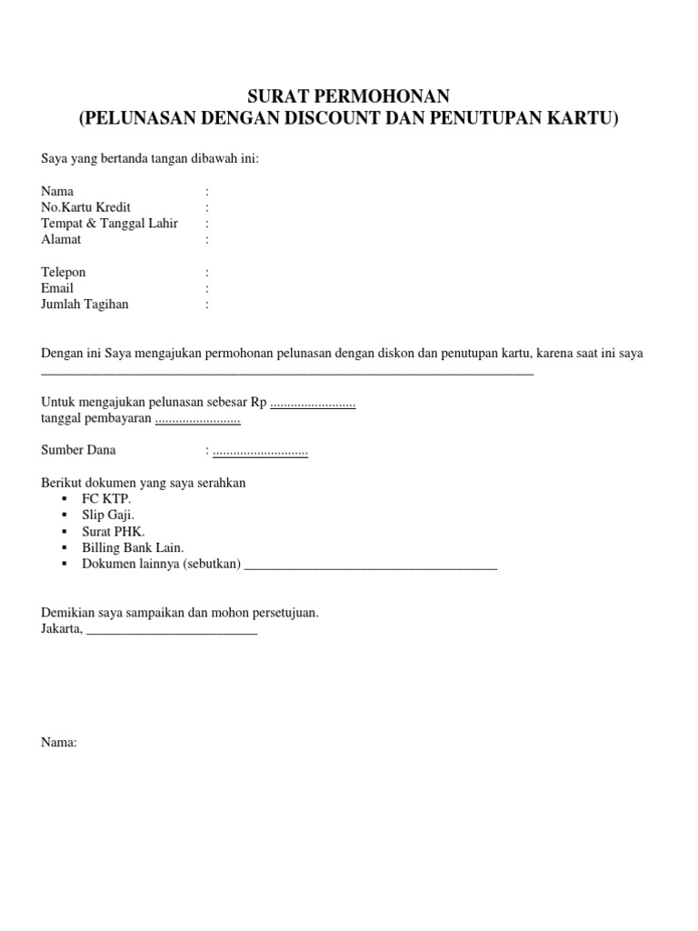 Surat Pelunasan Discount (Bdo) New | PDF