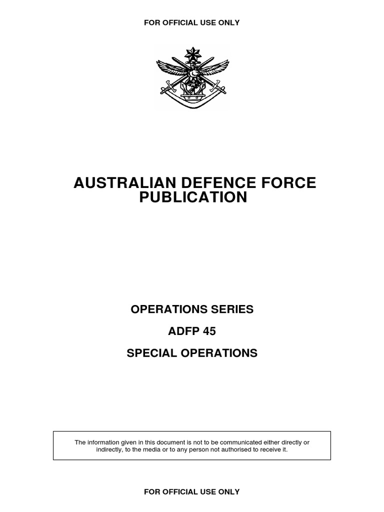 Addp 3 12adfp45 Specialops | PDF | Australian Defence Force | Military ...