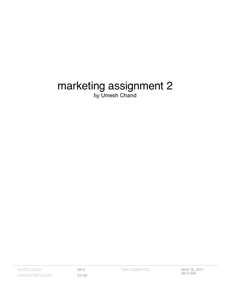 Marketing Assignment 2 | PDF