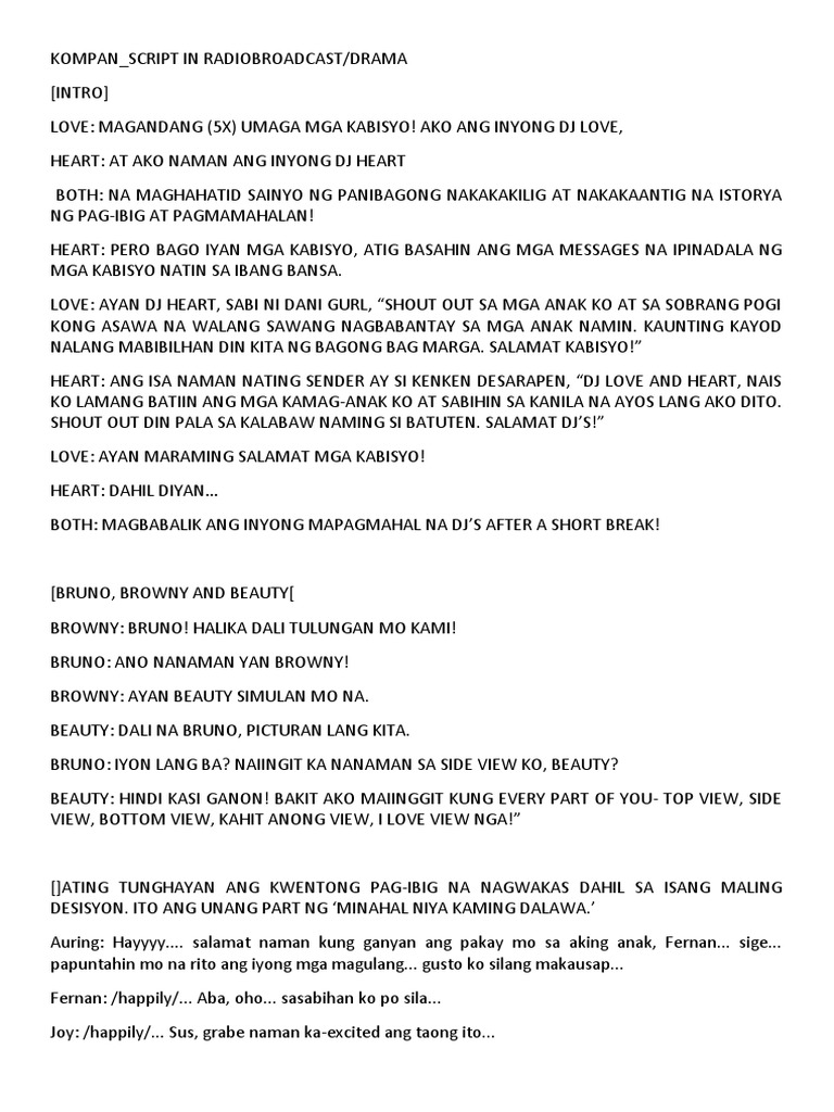 Kompan-Radio Script | PDF