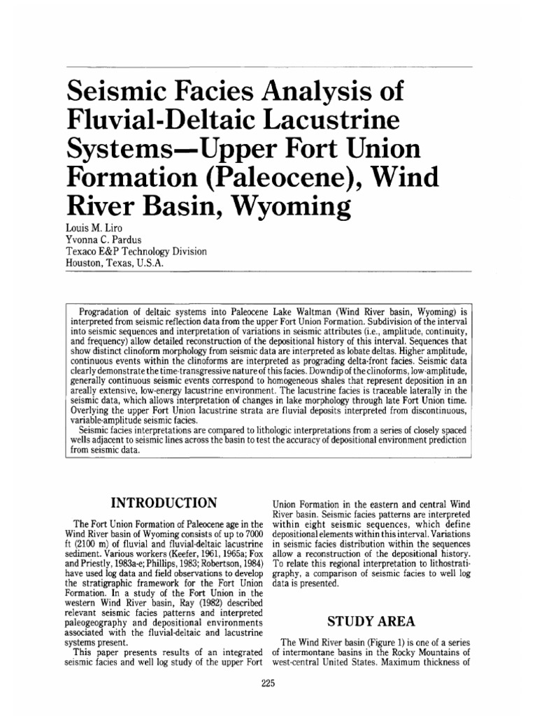 Seismic Facies Analysis of Fluvial-Deltaic Lacustrine Systems-Upper ...