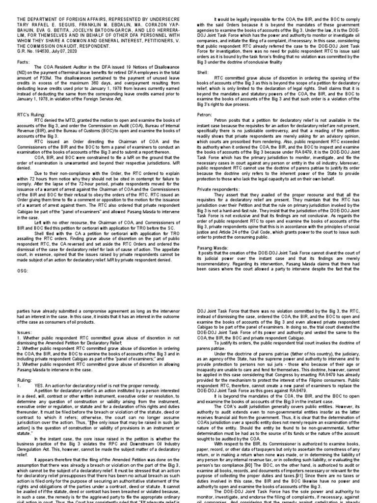 DFA vs. COA | PDF | Intervention (Law) | Legal Remedy