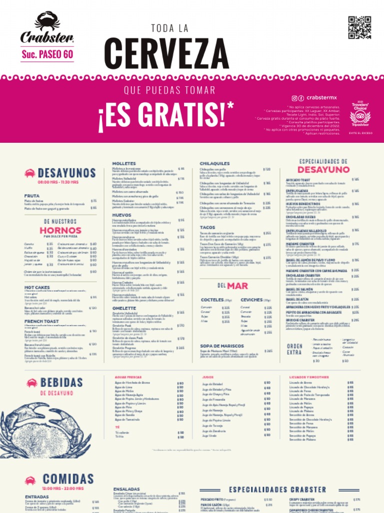 Menu Crabster | PDF | Mariscos | Taco