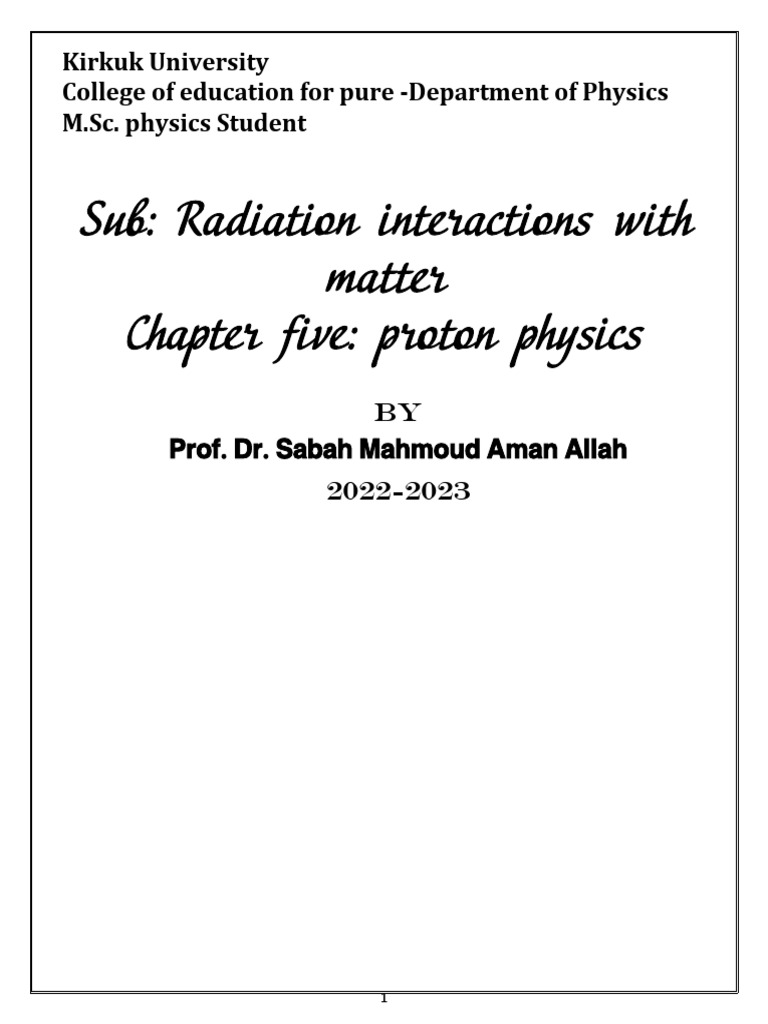 Proton Physics: Interactions and Properties | PDF | Proton | Atoms