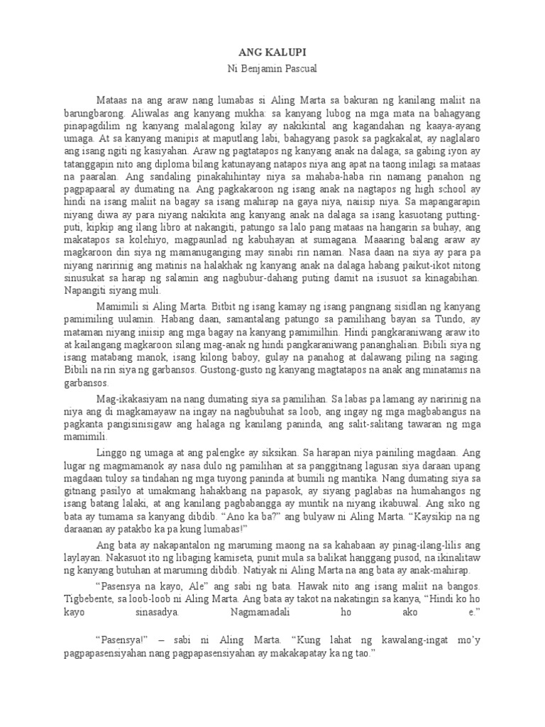 ANG KALUPI Ni Benjamin Pascual | PDF