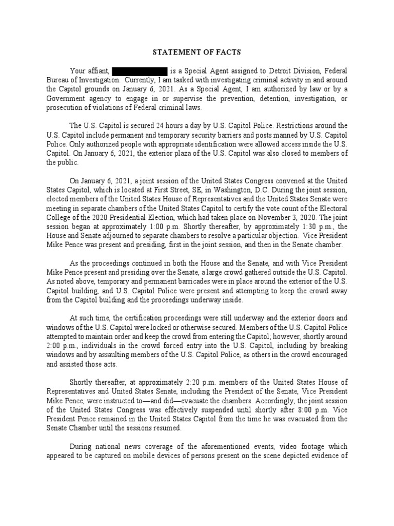 Anthony Williams Statement of Facts | PDF | United States Senate ...